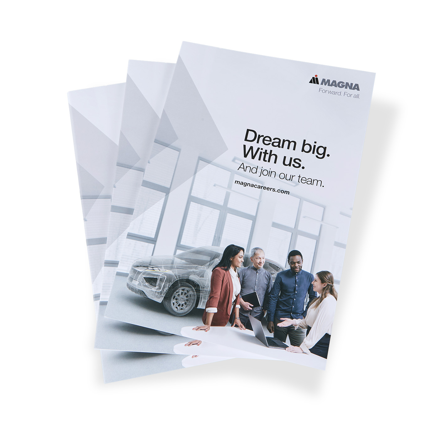 A4-Mappe, weiß "Dream big.With us.": Unsere Kategorien - Büro